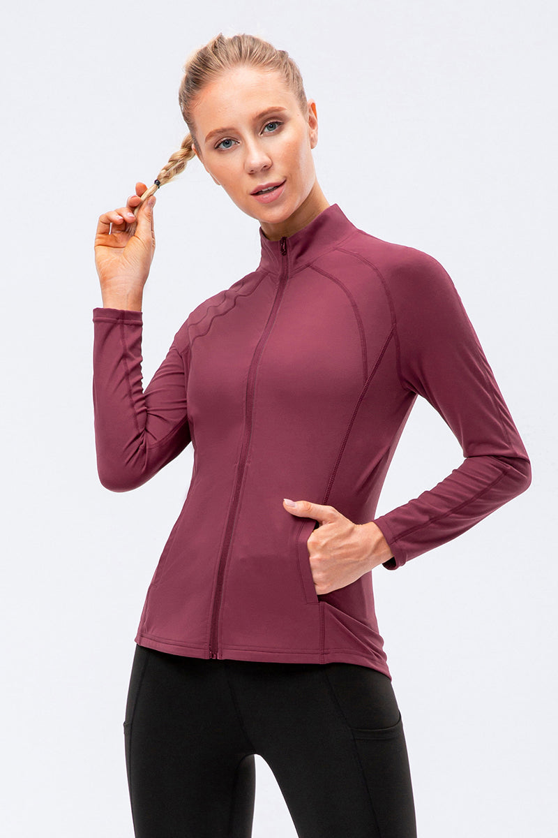 High Collar Full Zip Track Jacket For Women – Zioccie