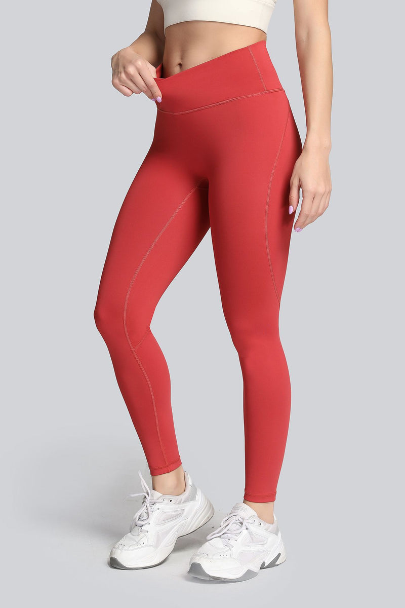 High Rise Seamless Crossover Ankle Leggings for Women – Zioccie